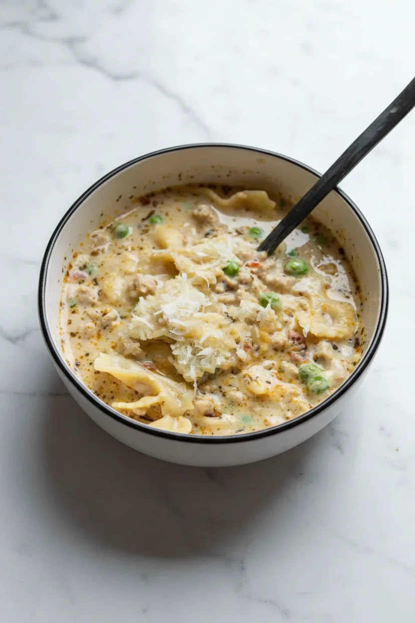 Creamy Italian Ground Chicken Soup